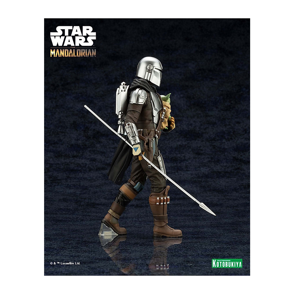 Kotobukiya Star Wars: The Mandalorian & Grogu with Beskar Staff ARTFX+ Statue, Multicolor