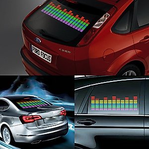 DIYAH Auto Sound Music Beat Activated Car Stickers Equalizer Glow LED Light Audio Voice Rhythm Lamp 90cm X 25cm / 3FT X 5/6FT (Multi Color)