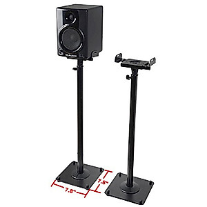 VideoSecu 2 Heavy Duty PA DJ Club Adjustable Height Satellite Speaker Stand Mount - Extends 26.5" to 47" (Compatible with Bose, Harmon Kardon, JBL, KEF, Klipsch, Sony, Yamaha, Pioneer and Others) 1B7