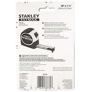 Stanley Tools 33-730 30-Foot-by-1-1/4-Inch FatMax Measuring Tape (3, 30-Feet)