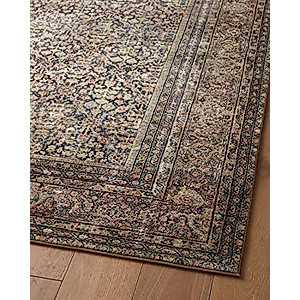 Loloi Amber Lewis x Morgan Collection MOG-03 Denim/Multi, Traditional 18" x 18" Sample Rug feat. CloudPile™