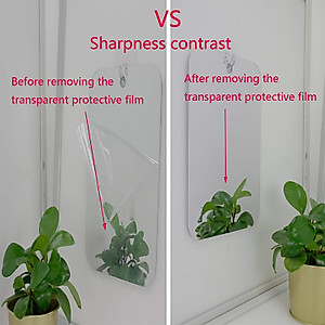 XoYo-Fogless Shower Mirror (11inX7.48in), Anti-Fog Shower Mirror, Shower Makeup Shave Mirror, Frameless Shower Mirror, Wall Hanging Mirror (Large, Shaver Hook)