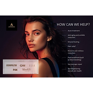 Aphrona FDA cleared LED Facial Skin Care Mask MOONLIGHT PRO 7 Color Treatment Photon Mask (White)