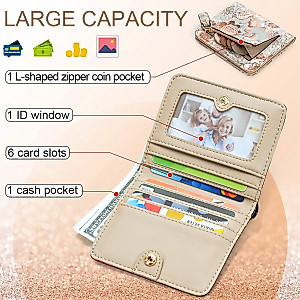 APHISON Womens Wallet, Slim Small Wallet for Women RFID Wallet Women Cartoon Microfiber Leather with ID Credit Card Holder Zipper Coin Pocket Bifold Compact Wallet Bird