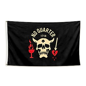 DESFLOPY No Quarter 1718 Pirate Skull Flag Banner for Man Cave Wall College Dorm Room Decor,Parties 3x5 FT