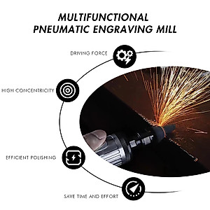 DINGTAIHE 1/4Inch Air Die Grinder, Straight Grinder, Pneumatic Air Die Grinder Heavy Duty Industrial Polisher Grinding Cleaning Tool