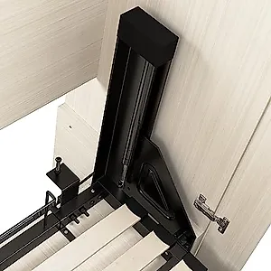 Bestar Lumina Full Murphy Bed with Desk, Sleeping Arrangement for Guest Room and Home Office, White Chocolate