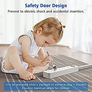 Upgraded Outdoor Power Strip Weatherproof, 5AC Outlets and 6ft Long Extension Cord IPX4 Waterproof Overload Protection Surge Protector for Baby Room/Bathroom/Patio/Kitchen/Garden, UL Certification