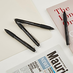 Volcanics Retractable Clicker Erasable Gel Pens - 0.7mm Ball Point, Heat Erase with Built-in Eraser, 12 Pack Black