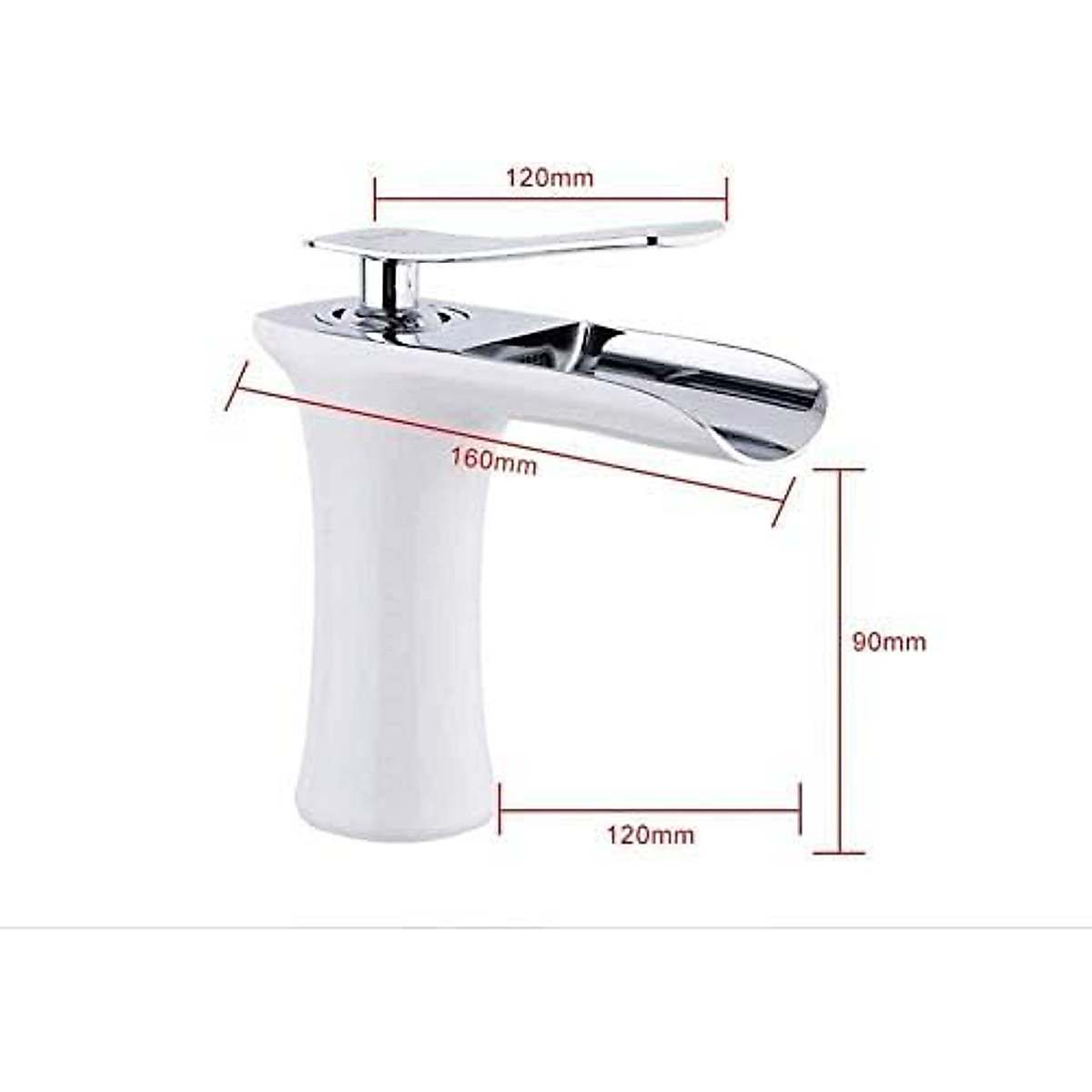 Kitchen Taps Kitchen Tap Kitchen Tap White Waterfall Basin Faucet Brass Mixer Bathroom Sink Faucets Deck Mount Bath Taps Faucet Water Sink Tap Crane