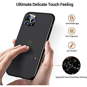 TORRAS Shockproof Compatible for iPhone 11 Pro Case, [Military Grade Drop Tested] Translucent Hard Matte Case with Soft TPU Bumper Slim Phone Case Compatible for iPhone 11 Pro, Matte Black