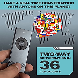 Poliglu Instant Two-Way Language Translator - Translators Devices for 36 Languages. Make Communication Easier with This Innovative Portable Translation Device. Perfect as a Pocket Dictionary