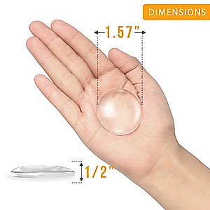 Clear Door Stoppers for Wall 2” (8 Pack) - Wall Protectors from Door Knobs with Strong Adhesive Glue - Shock Absorbent and Discreet Door Bumpers