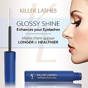 KL Killer Lashes Clear Mascara for Volumizing & Lengthening Eyelashes | Smudge Free Clear Lash Extension Coating for Nourishing Eyelash and Preventing Damage, 1 Fl. Oz, 60 Day Supply