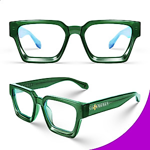 VISOONE Blue Light Blocking Glasses with TR90 Rectangle Frame and Chic Preppy Look for Women Men RIVER