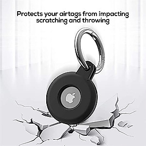 Zcooooool 2pcs Thickened Airtag Case Silicone Protector Cover Skin for Apple Airtags Washable Airtag Holder , Airtag Keychain , Airtag Keyring