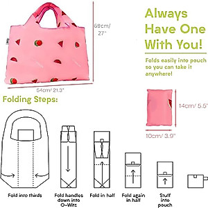 M&Sl Set of 4 Reusable Grocery Bags - Washable, Foldable, Packable Tote bags with Large Handles. Heavy Duty- Eco-Friendly Shopping Bags.