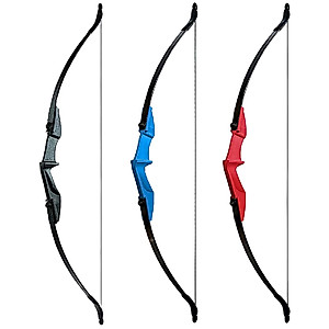Monsour Archery Takedown Recurve Bow and Arrow Set Left/Rght Hand Longbow Kit Beginner Outdoor Hunting Shooting Practice 20lb 30lb 40lb (Black 40lb)