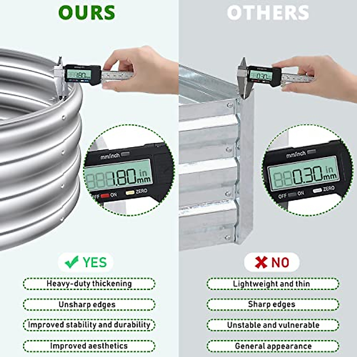 FRIZIONE 8x3x2FT Galvanized Metal Raised Garden Bed for Vegetables, Outdoor Garden Raised Planter Box, Backyard Patio Planter Raised Beds for Flowers, Herbs, Fruits