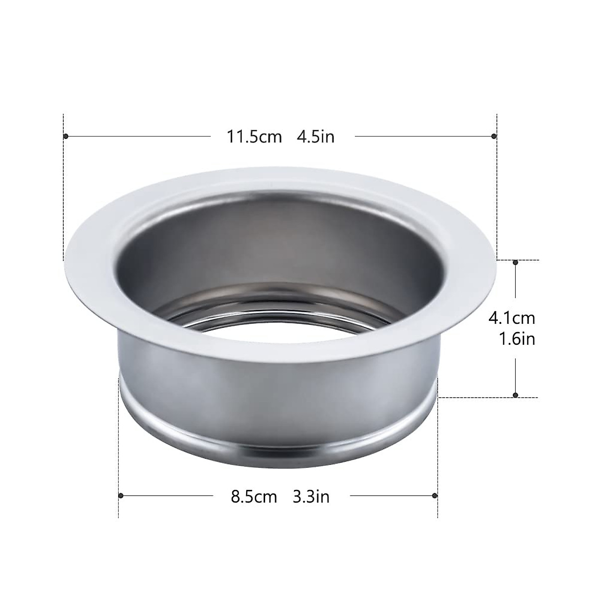 Garbage Disposal Flange Stopper/Food Scrapper Collar Sink Baffle Kit Universal Fit for Standard 3-1/2 Inch Sink Drain Hole,Kitchen Sink Flange Stopper Replacement Accessories,Chrome Finish