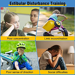 FERUERW Kids Sensory Swivel Chair, Autism Spinning Chair for Kids Sensory, Sensory Toy Chair, Training Body Coordination, No Assembly Required (Blue)