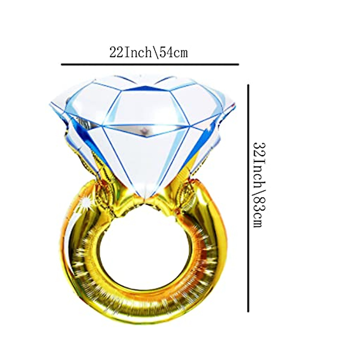 2Pcs Diamond Engagement Mylar Balloons,Marriage Engagement,Wedding Bridal Shower Party Supplies.