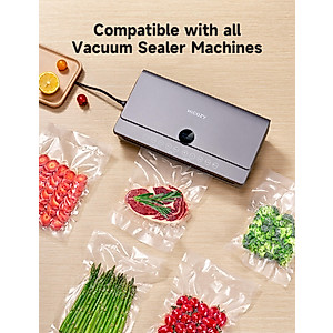 HiCOZY Vacuum Sealer Bags for Food, 6 Pack 8”x8.3’ Rolls for Custom Fit Airtight Food Storage, BPA Free for Meal Prep or Sous Vide Cooking, Safe to Microwave, Dishwasher, Boil, or Freeze
