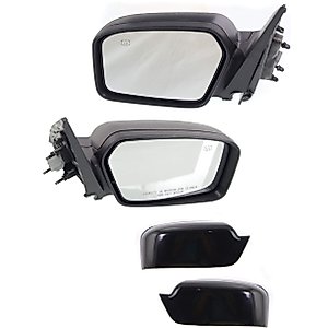 Kool Vue Left & Right Power Heated Door Mirrors Compatible With Ford Fusion 2006-2012 With Puddle Lamp with 2 Caps Pair