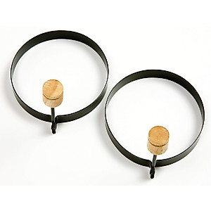 Norpro Nonstick Round Pancake Egg Rings, Set of 2,Black