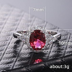 SCHZBSP S925 sterling silver classic crystal gem engagement ring with sparkling CZ diamond ring temperament female ruby ring luxury jewelry birthday gift (8)