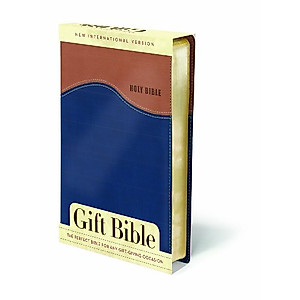 NIV, Gift Bible, Leathersoft, Tan/Blue, Red Letter Edition