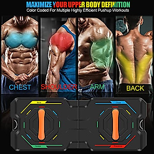 Push Up Board, Pushup Fitness Home Gym Workout Equipment, Multi-Functional 20 in 1 Workout Stands with Resistance Bands,Pilates Bar,Strength Training Equipment, Push Up Stands Handles for Perfect Pushups, Full Body Home Fitness Training for Men Women