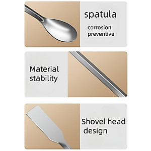 luvilly 10PCS Stainless Steel Lab Spoon Spatula - 2 in 1 Mixing and Sampling Tool