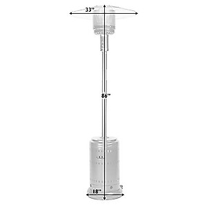Fire Sense 46,000 BTU Gray Stainless Steel Commercial Patio Heater