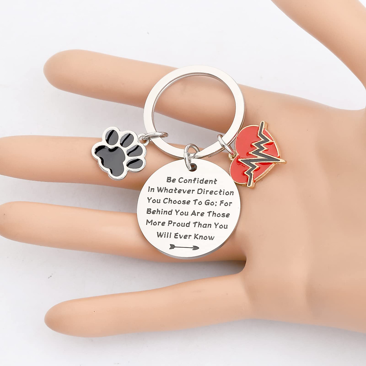 LQRI Vet Tech Keychain Veterinary Medicine Graduation Gifts New Veterinarian Gifts Be Confident in Whatever Direction You Choose to Go Keychain Vet Student Gift (Vet Tech)