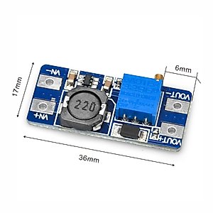 OSOYOO 10PCS MT3608 DC-DC Step Up Boost Converter Module 2A Adjustable Voltage Regulator Board Input Voltage 2.5V-15V to 5V-20V Output Voltage for Arduino