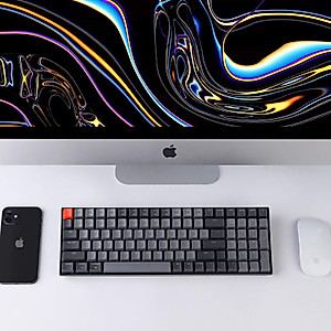 Keychron K4 96% Layout 100 Keys Wireless Bluetooth 5.1/Wired USB Mechanical Gaming Keyboard with Gateron G Pro Brown Switch White LED Backlight N-Key Rollover for Mac Windows PC-Version 2