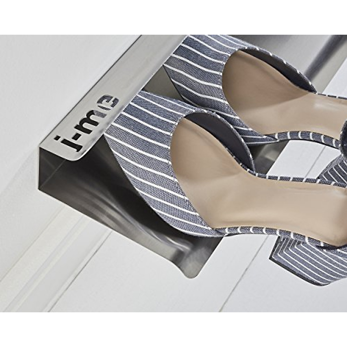 j-me Horizontal Shoe Rack Organizer Mounted Wall Storage Shelf - Shoe Holder Keeps Heels, Sneakers and Sandals Off The Floor (Steel - 48 Inches)