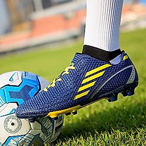 TOLLN Mens Football Shoes Youth Soccer Cleats 22017-Blue-7.5-EUR40