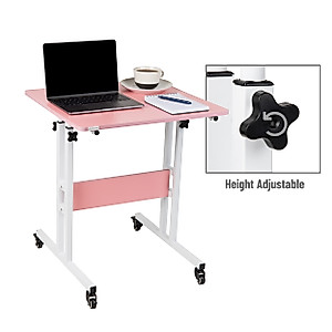 Mind Reader Standing Desk, 15" L x 22" W x 39" H, Pink