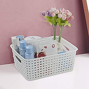 Farmoon White Plastic Basket, Small Storage Baskets, 6 Packs
