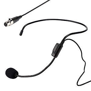 Mini Mic,Mini XLR 3 Pins TA3F Plug Head-Wear Mic,Professional Wireless Headset Microphone,for Waist Mounted Wireless Transmitter