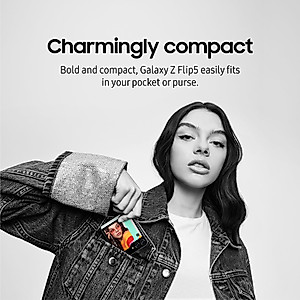 SAMSUNG Galaxy Z Flip5 AI Phone, 256GB Unlocked Android Smartphone, Compact, Foldable Design, One-Hand Control, Best Selfies, Full Cover Screen, Hands-Free Use, US Version, 2023, Cream