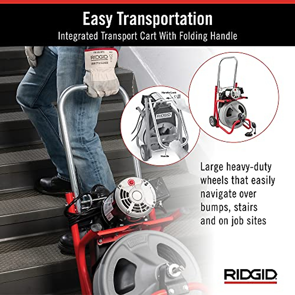 RIDGID 52363 Model K-400 Drain Cleaning 120-Volt Drum Machine Kit with C-32IW 3/8" x 75' Cable