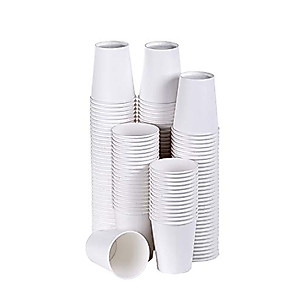 TashiBox 8 oz Coffee Disposable Hot Paper Cups, 150 Count (Pack of 1), White