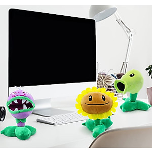 Maikerry 3 Pieces Plants and Zombies vs Plush Toy, 8'' Tall PVZ Stuffed Figure Doll for Children, Great Gifts for Kids and Fans