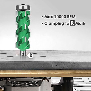 KOWOOD PRO Flush Trim Router Bit(20 Flutes) 1/2"Shank,2-3/4"Cut Length