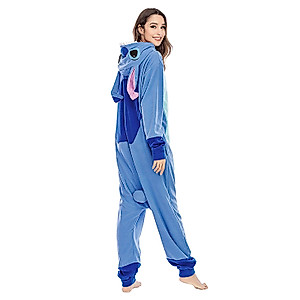 Etoson Onesie Cosplay Halloween Costume Unisex Animal Pajama,Blue,M
