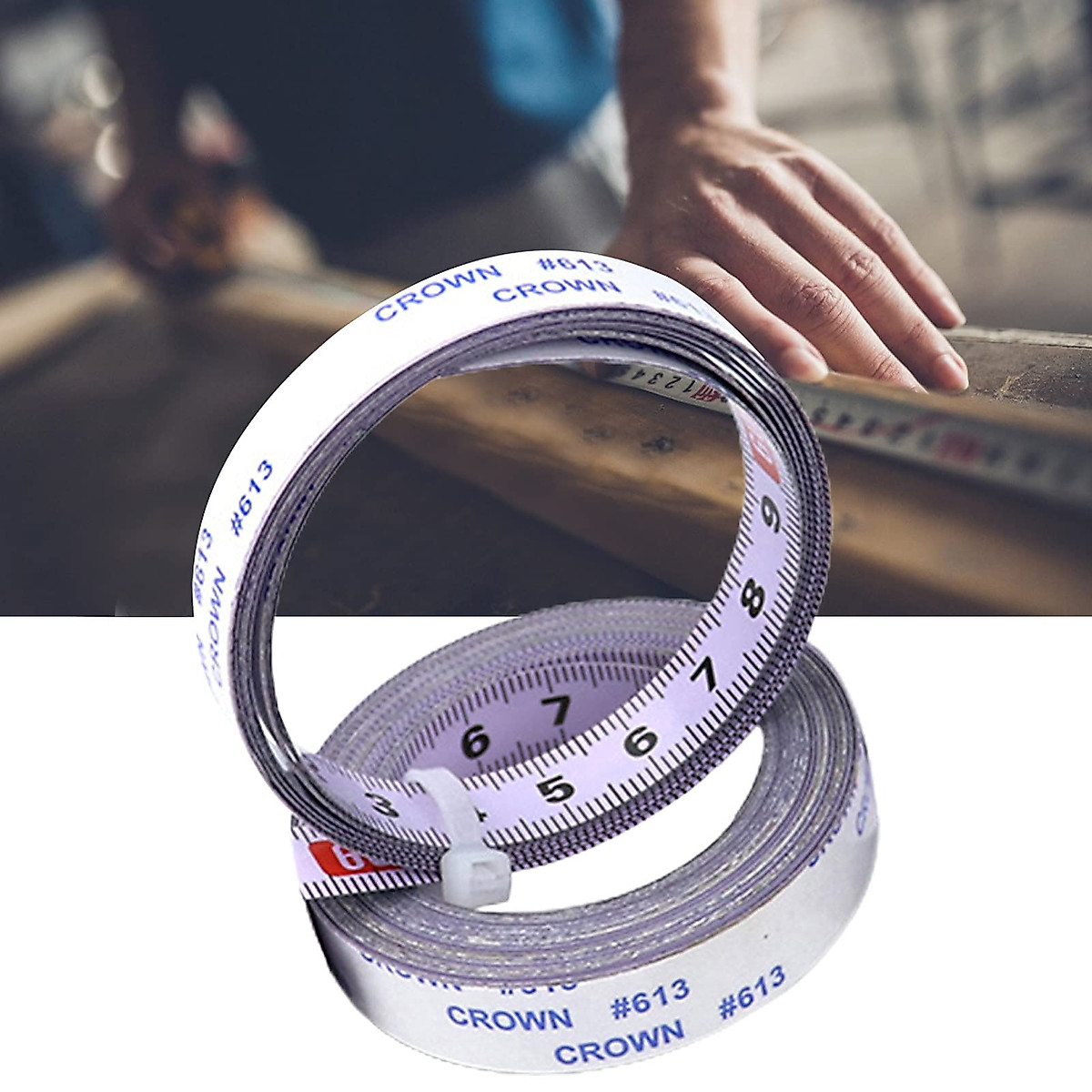 qiguch66 1/2/3/4/5/10m Self-adhesive Measuring Ruler Metric Positive Stainless Steel Tape Measure for Miter Saw - 6