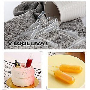 Disposable Plastic Transfer Cupcake Pipettes - 50pcs 4ml Mini Squeeze Dropper Flavor Liquid Injector Short Stem Suitable for Dessert Chocolate Jam Ice Cream Strawberries Waffles Birthday Party Holiday